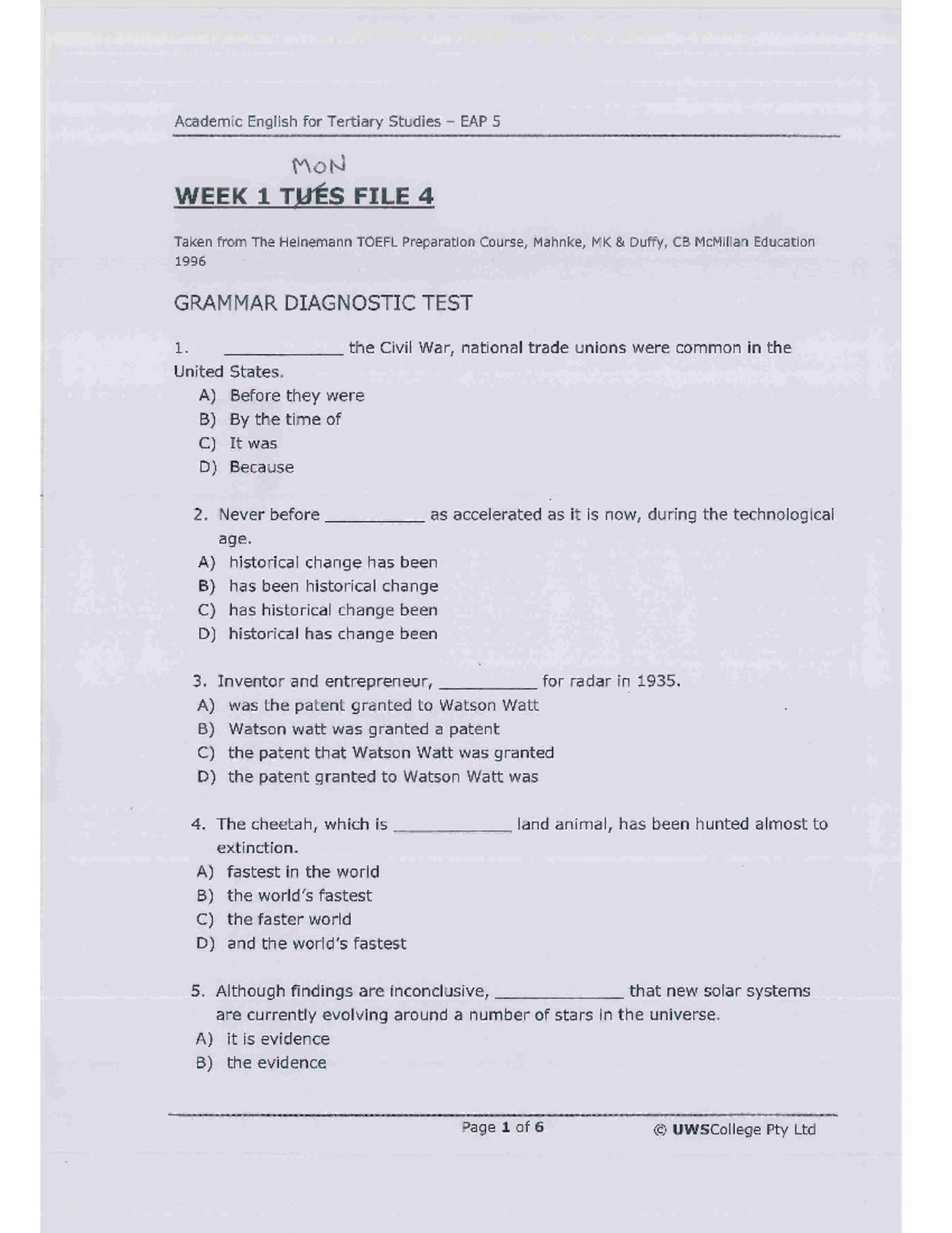 05 Student WS - dsadsadsadsa - Toán cao cấp A2 - Studocu