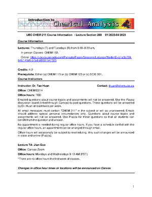 2021 CHEM211-Equilibrium lecture 2 - CHEM 211 - UBC - Studocu