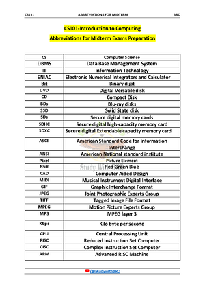 CS101 Midterm Solved MCQS By Junaid - 1 Drive is an example of_______ a) Grid and cluster ...