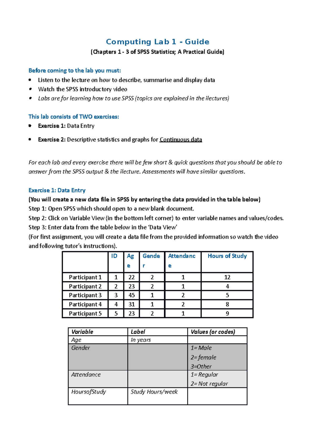 Computing Lab 1 Guide - EPID1000 - Curtin - Studocu