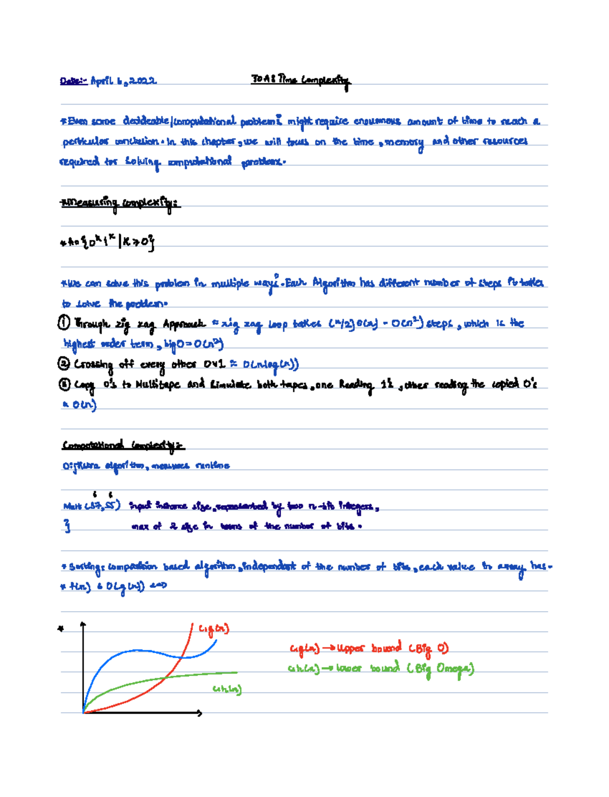 TOA Chapter 7 - Date April6,2022 TOA TimeComplexity Evensome - Studocu