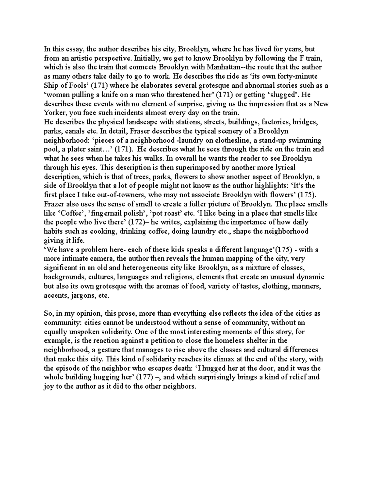 Take the F - discussion board - In this essay, the author describes his ...