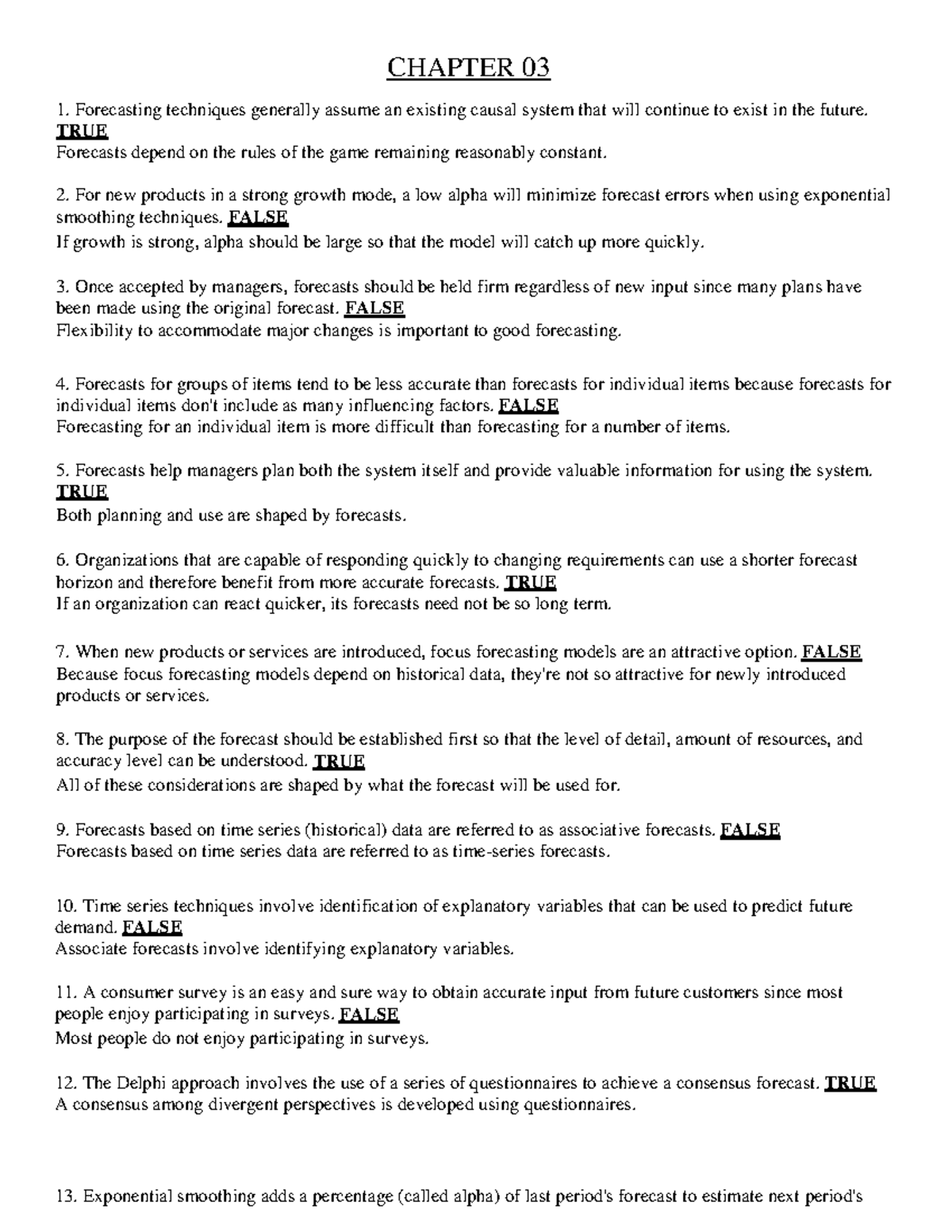 CH03 - CH 3 forcasting - CHAPTER 03 Forecasting techniques generally assume an existing causal ...