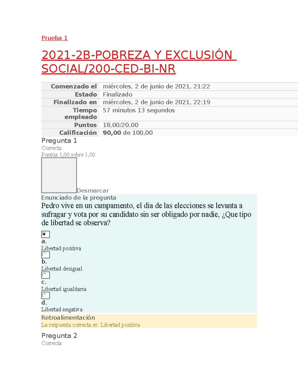 Prueba 1 Pobreza Y Exclusion Retroalimentacion - Prueba 1 2021-2B ...