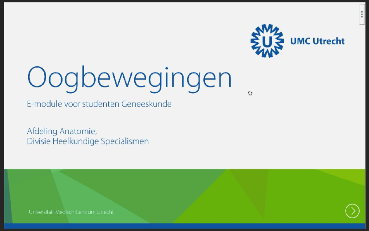[Oogheelkunde] [E-Learning] Oogbewegingen - Coschap Oogheelkunde ...