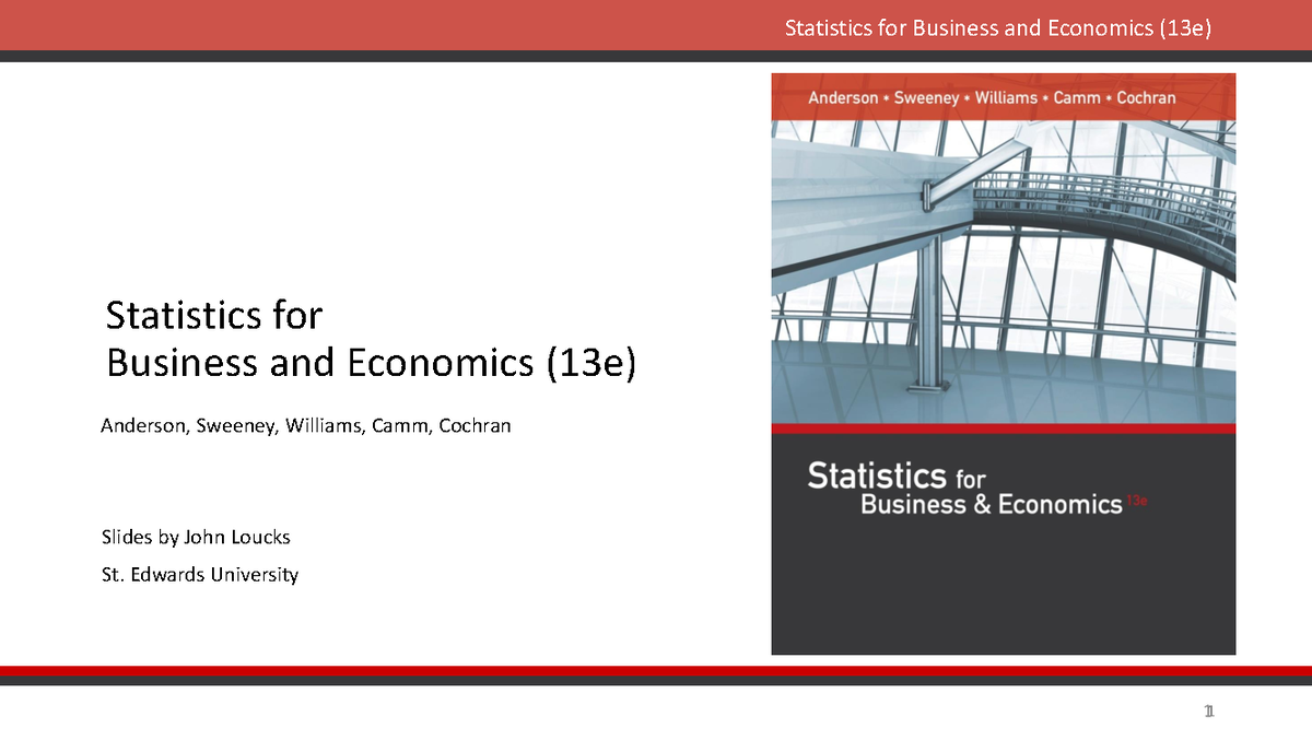 SBE13ch12 PP - Lesson Notes - Statistics for Business and Economics ...