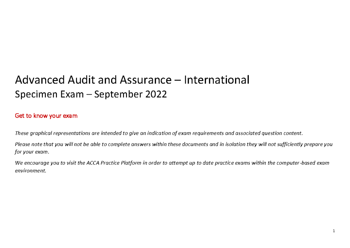 AAA Mock Exam - the and - Advanced Audit and Assurance – International ...