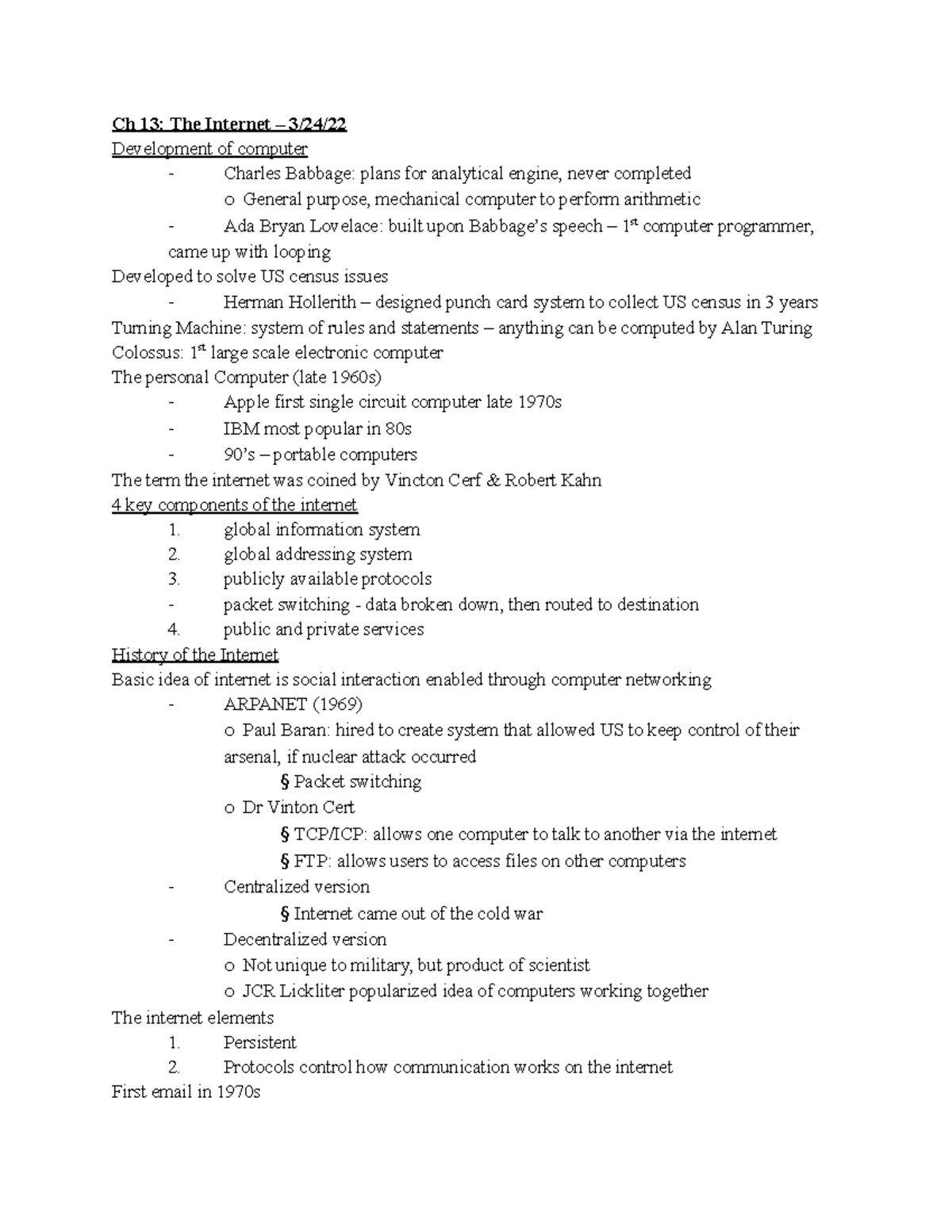 Ch 13 The Internet - Tannenbaum - Ch 13: The Internet – 3/24 ...