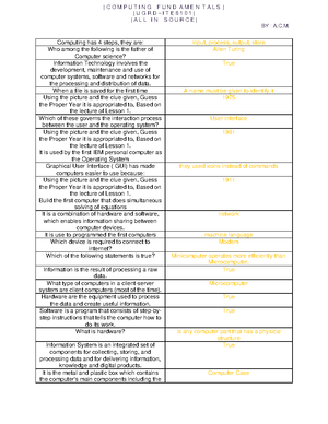 Pdfcoffee - Answerkey - COMPUTING FUNDAMENTALS- (maj) MAG OPEN PO KAYO NG MODULE PARA MAKA ...