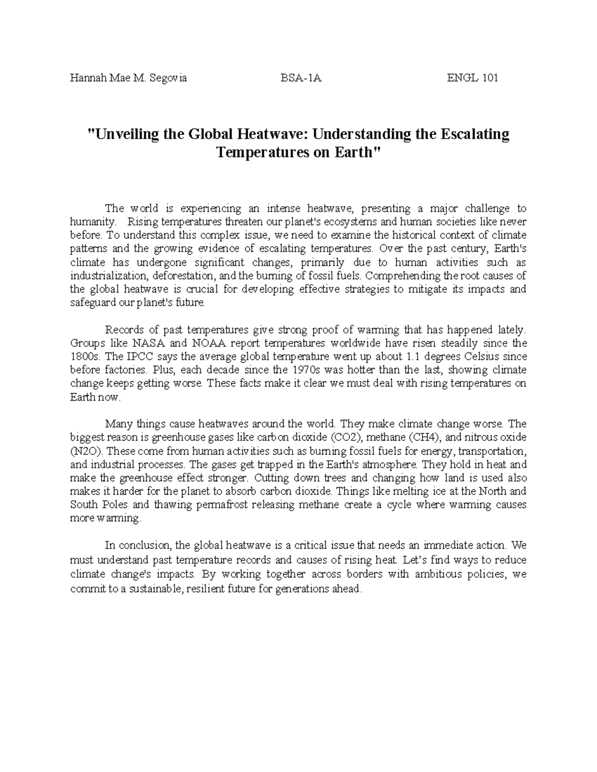 Expository Essay - none - Hannah Mae M. Segovia BSA-1A ENGL 101 ...