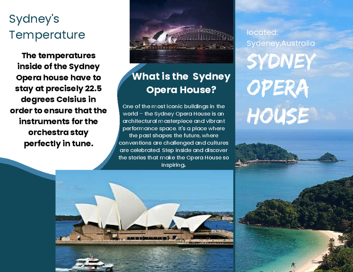 Brochure Of The Sydney Opera House - Sydney Opera house located ...