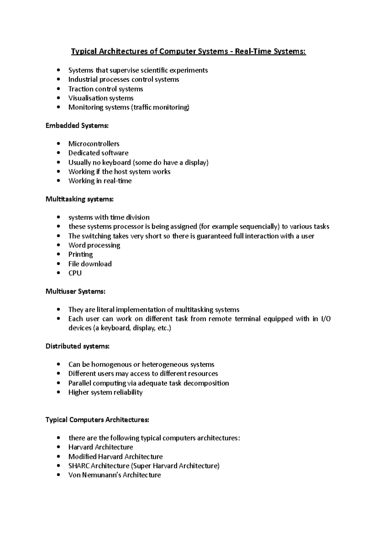 Typical Architectures of Computer Systems - COMP1712 - GRE - Studocu