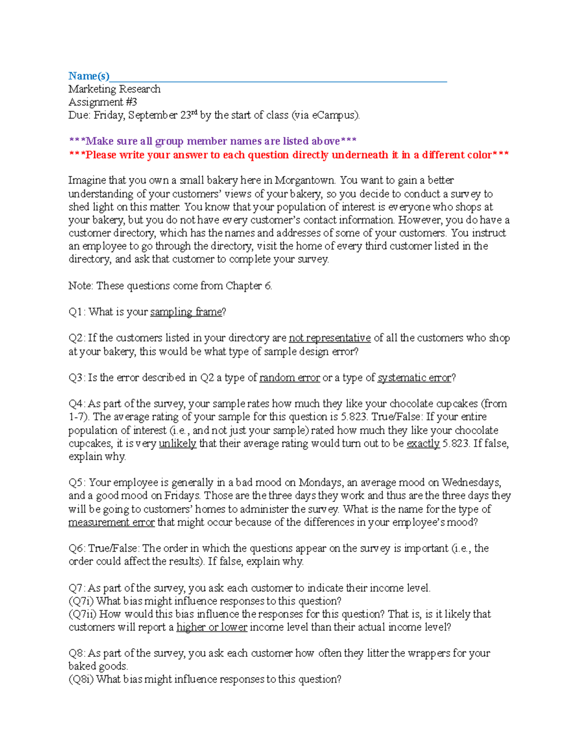 Assignment 3 - MKTG 301 - Name(s