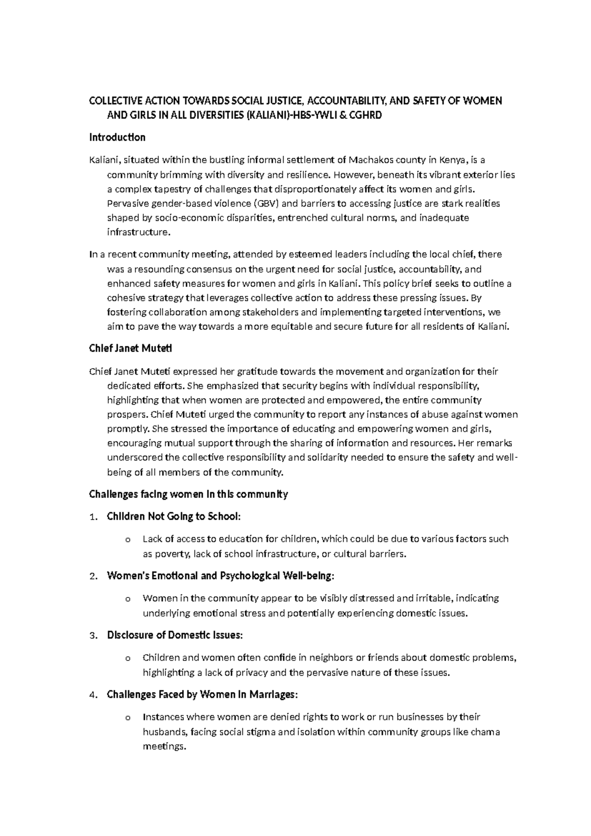 Collective Action Towards Social Justice - COLLECTIVE ACTION TOWARDS ...