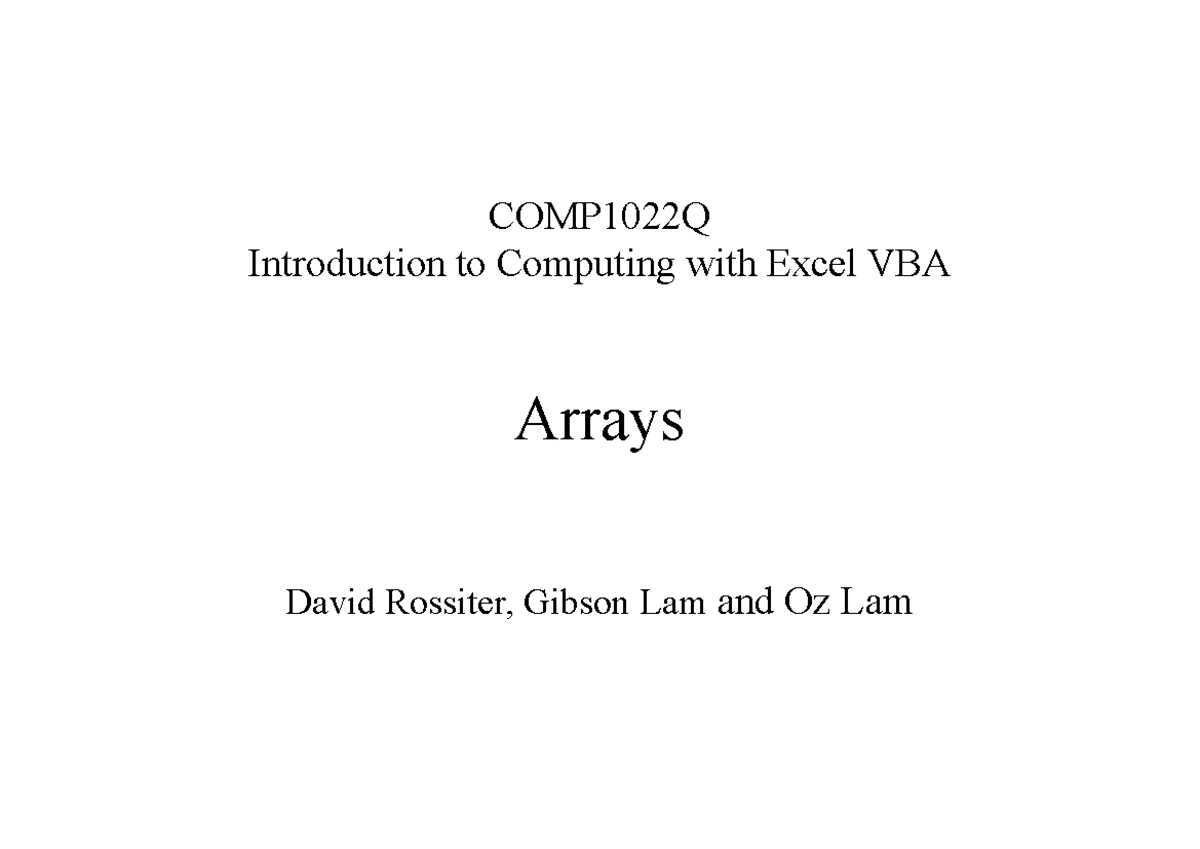 36 1022q arrays s2019 bw - Arrays David Rossiter, Gibson Lam and Oz Lam ...