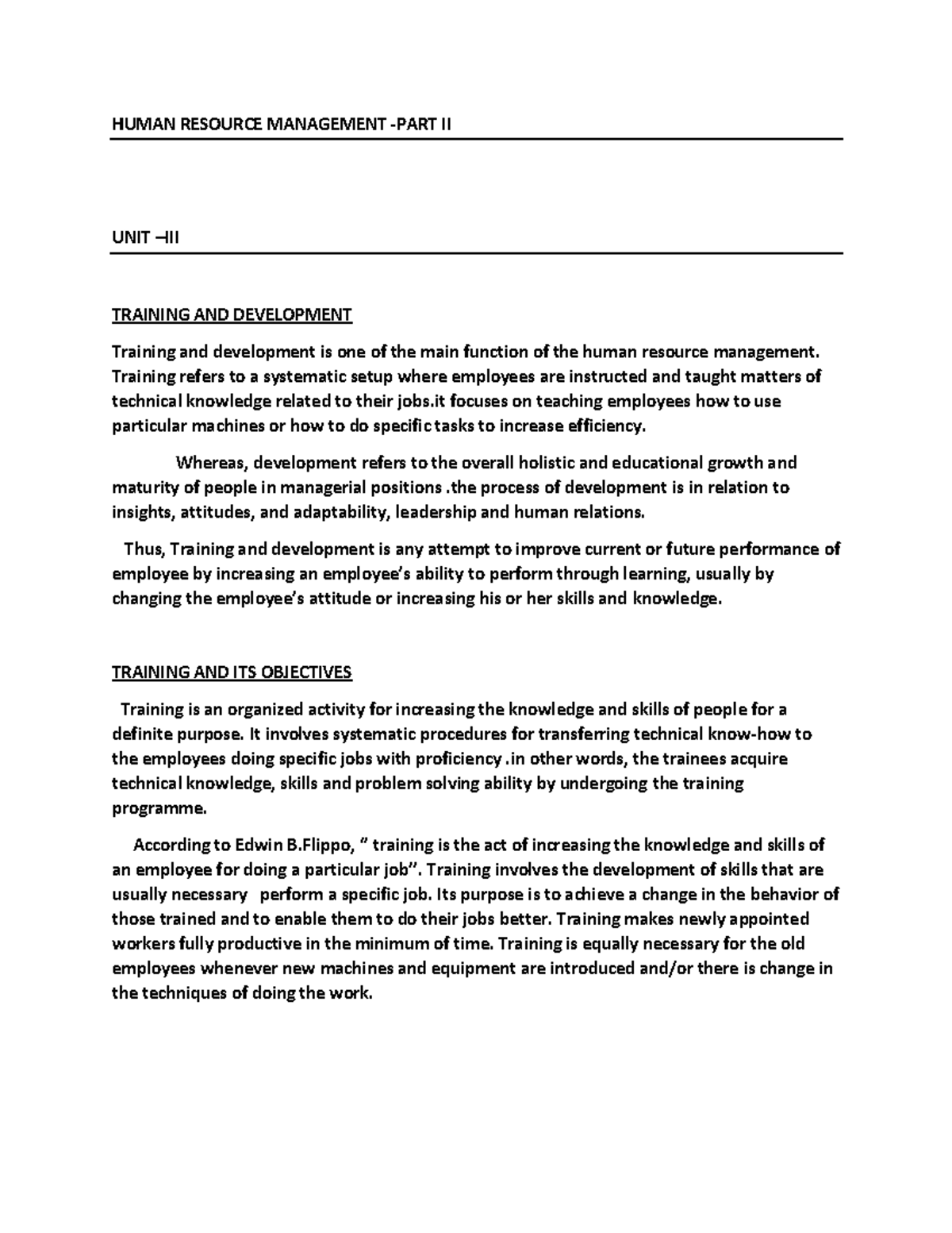 UNIT 3 Human Resource Management -PART II - HUMAN RESOURCE MANAGEMENT ...