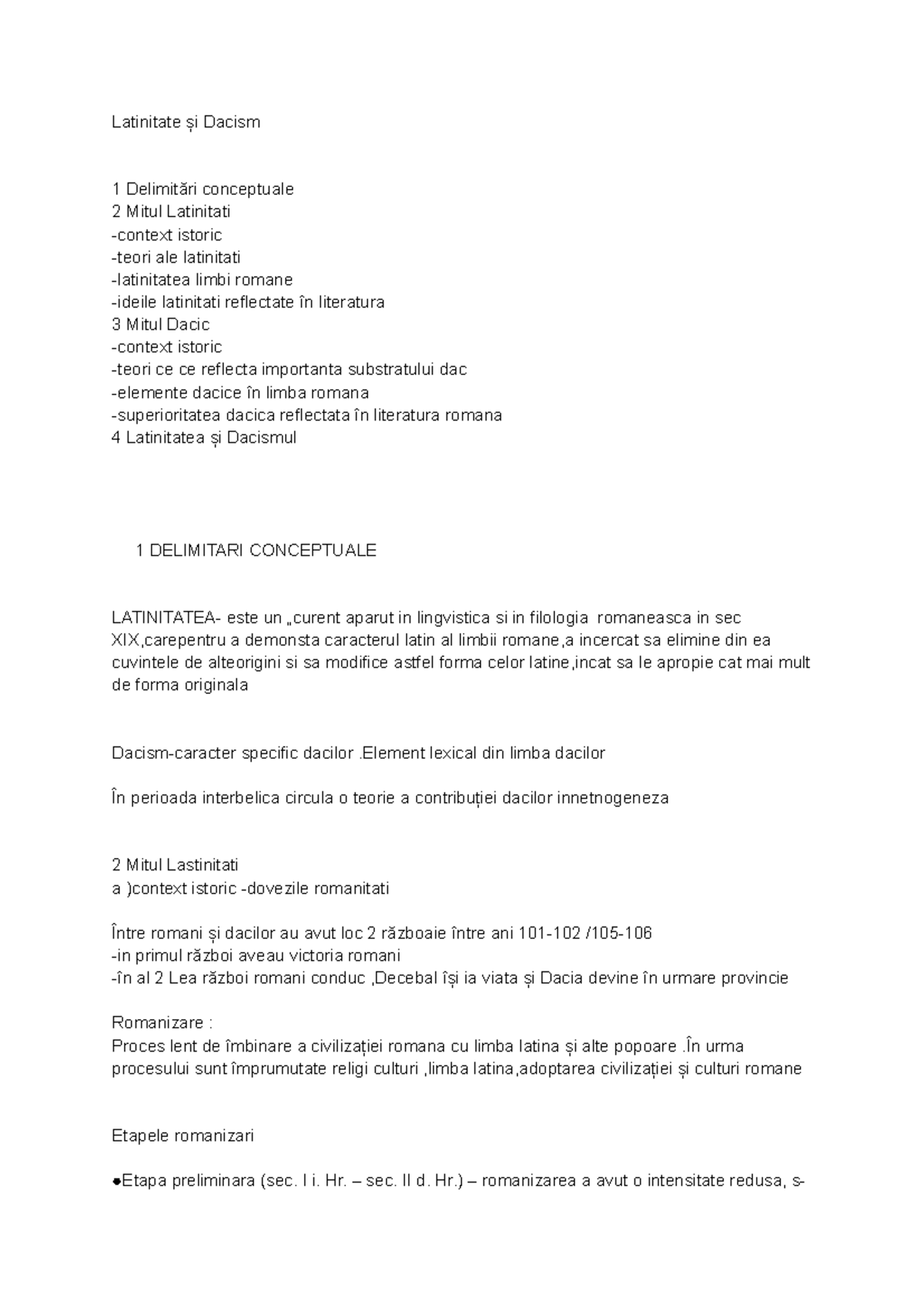 Document fără titlu - herhe - Latinitate și Dacism 1 Delimitări ...