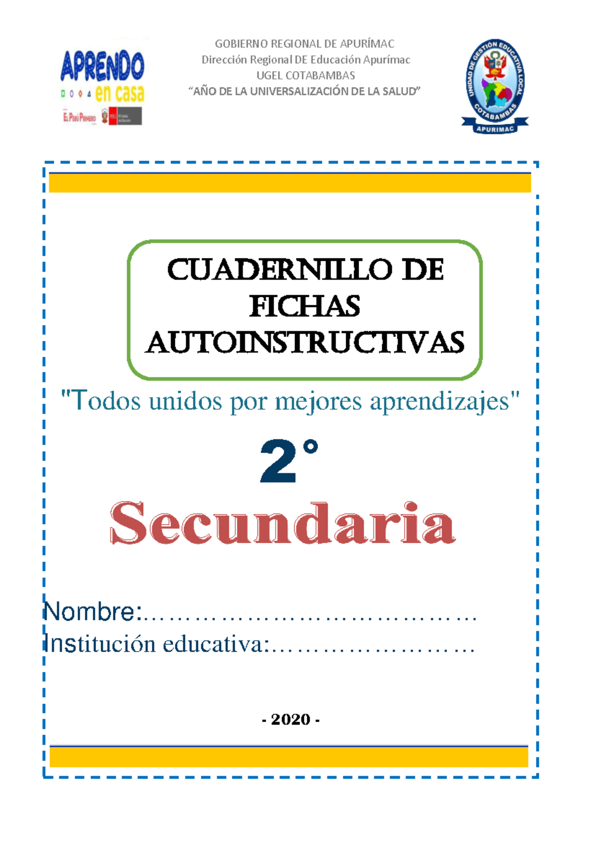 Cuadernillo DE 2° Grado DE Secundaria- Impresion - ####### GOBIERNO ...