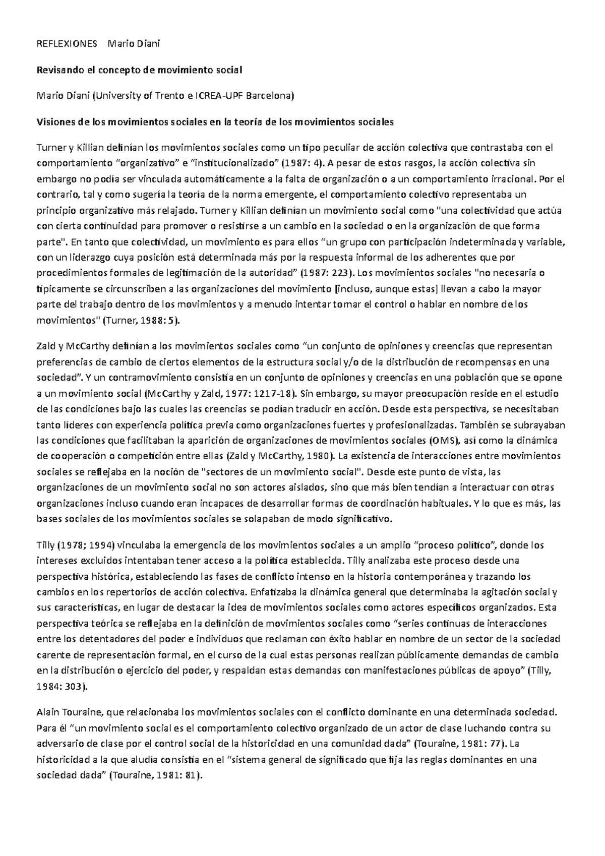 Reflexiones Mario Diani - REFLEXIONES Mario Diani Revisando el concepto ...