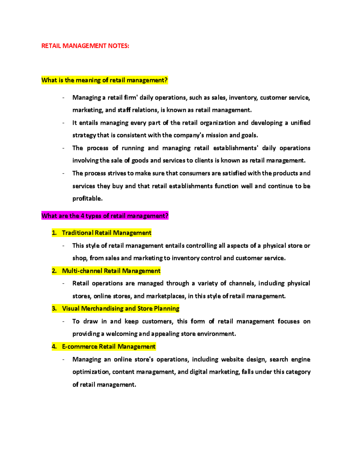 Retail Management - RETAIL MANAGEMENT NOTES: What is the meaning of ...