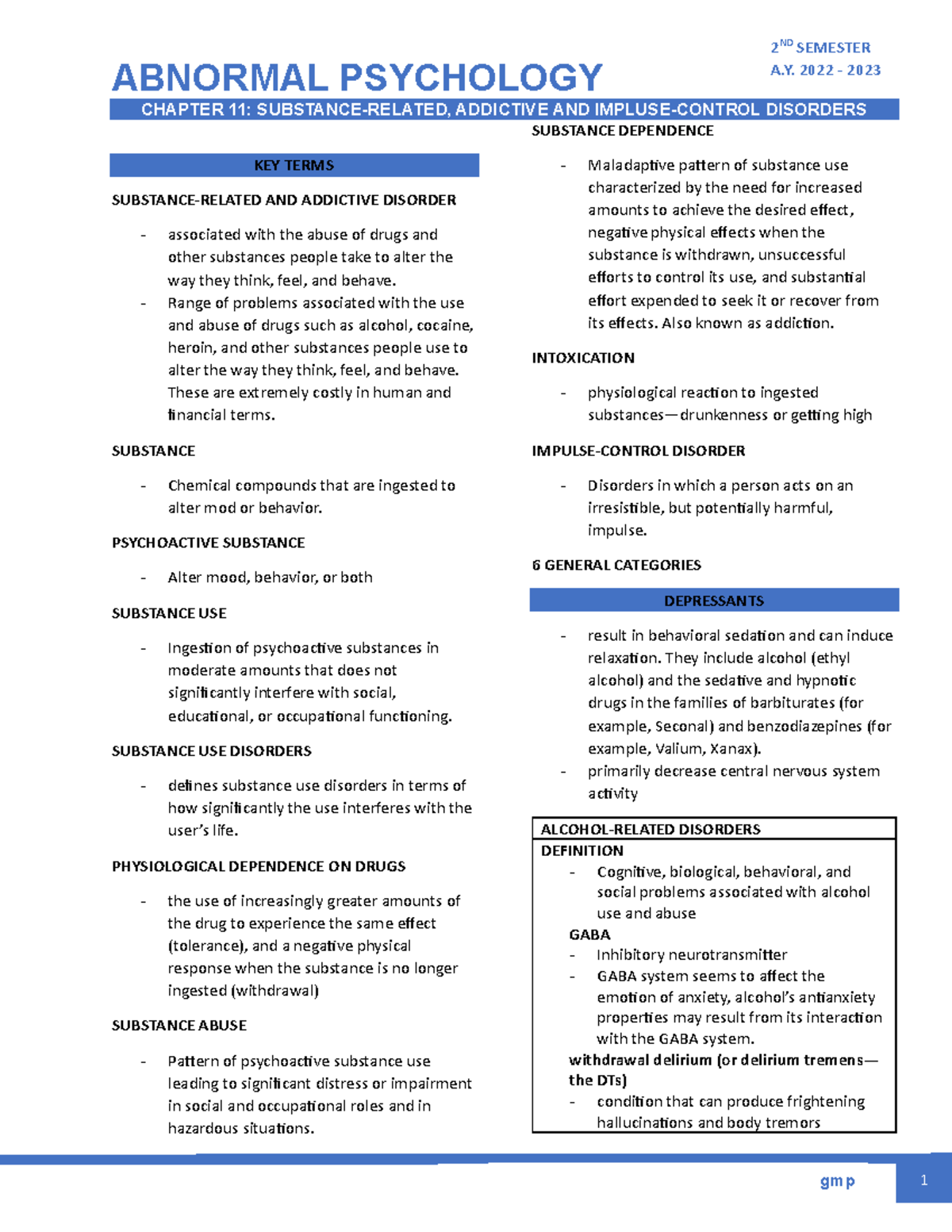 Abpsych trans 11 - Summary Abnormal Psychology: an Integrative Approach ...