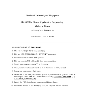 Pe0 - Programming Exam 0 - NATIONAL UNIVERSITY OF SINGAPORE SCHOOL OF ...