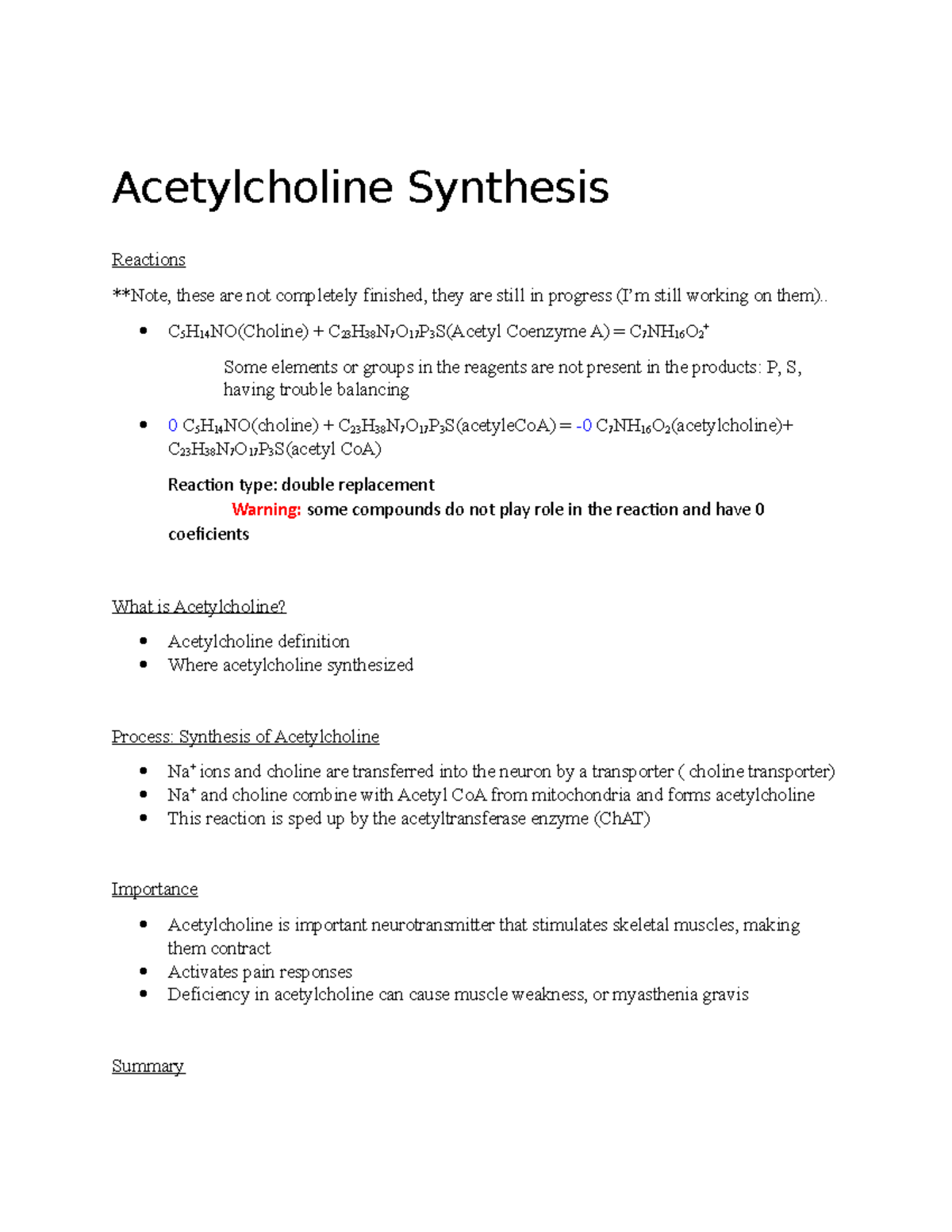 Acetylcholine synthesis - . C5H14NO(Choline) C23H38N7O17P3S(Acetyl ...