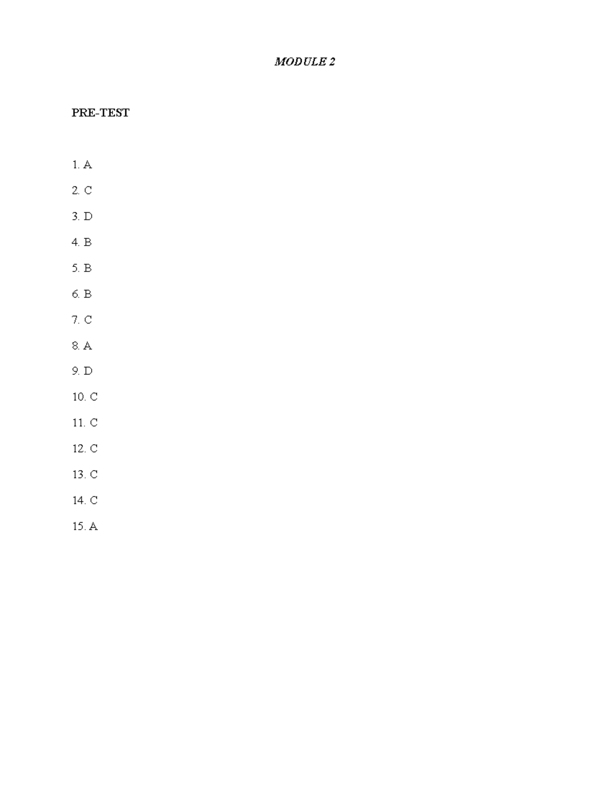 Module 2 Activities + Post-test Assessment - MODULE 2 PRE-TEST 1. A 2 ...