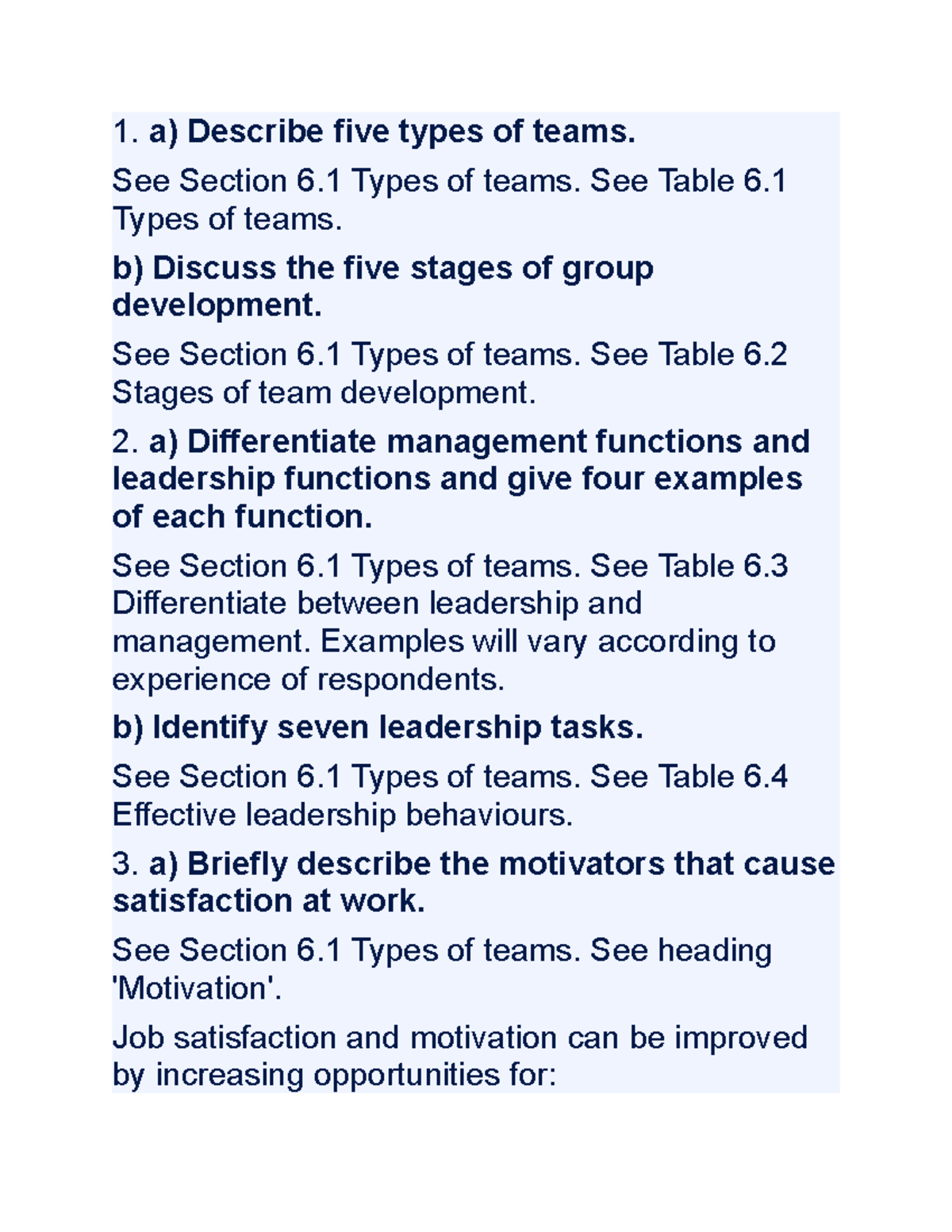 10 - Nota: b - a) Describe five types of teams. See Section 6 Types of ...