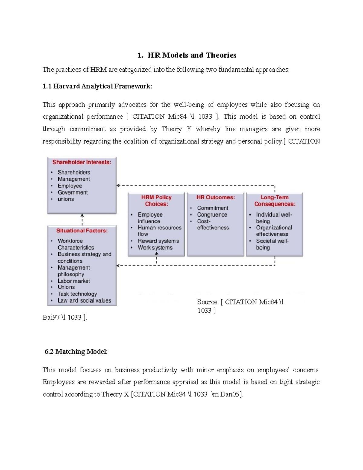 Comparison of Harvard Analytical Framework and Michigan Model - 1 ...