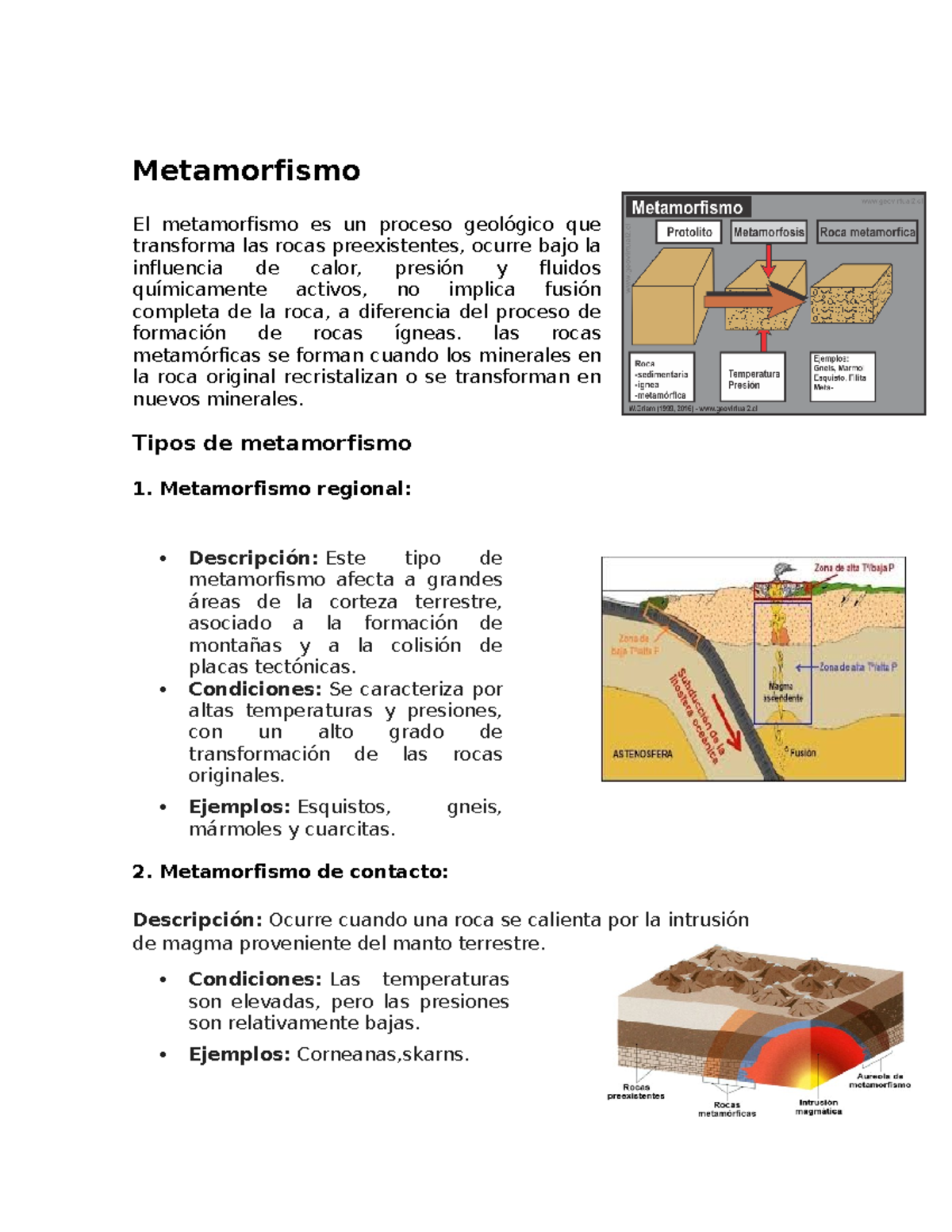 Metamorfismo y tipos jefferson perez - Metamorfismo El metamorfismo es ...