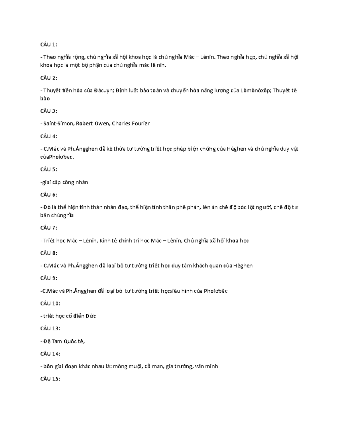 721G0002- Duong NGOC TU Trang - CÂU 1: Theo nghĩa r ng, chộ ủ nghĩa xã h i khoa h c là chộ ọ ủ ...