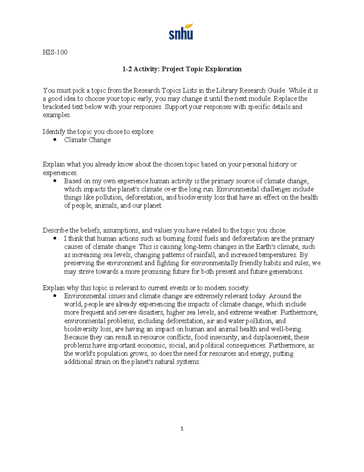 1-2 project topic exploration - HIS- 1-2 Activity: Project Topic ...