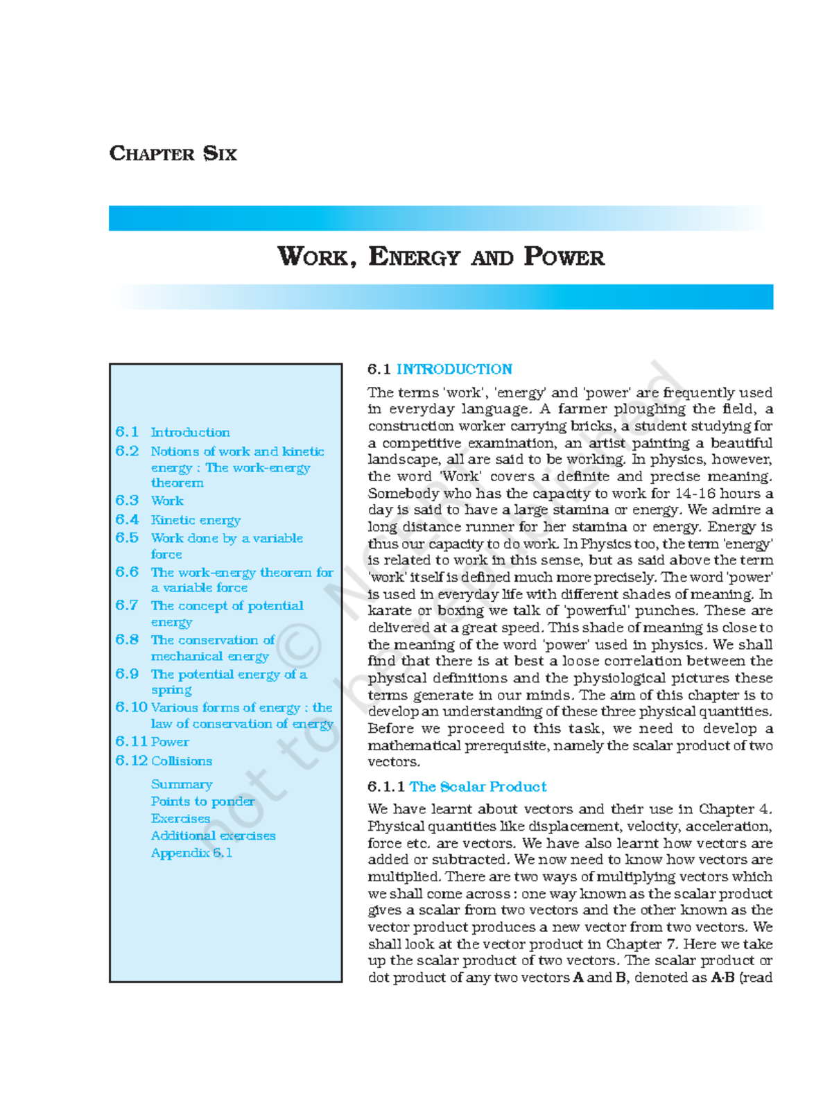 Keph106 - Lecture notes 01 - CHAPTER SIX WORK, ENERGY AND POWER 6 ...