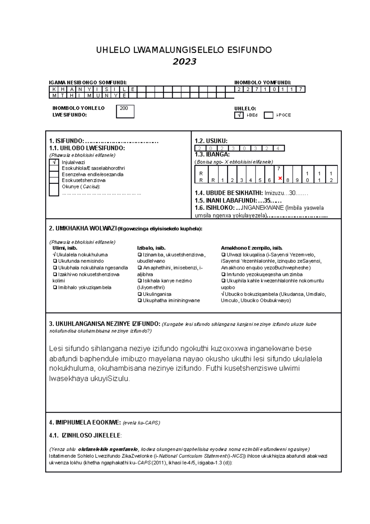 Uhlelo Lwamalungiselelo Esifundo (1 - UHLELO LWAMALUNGISELELO ESIFUNDO ...