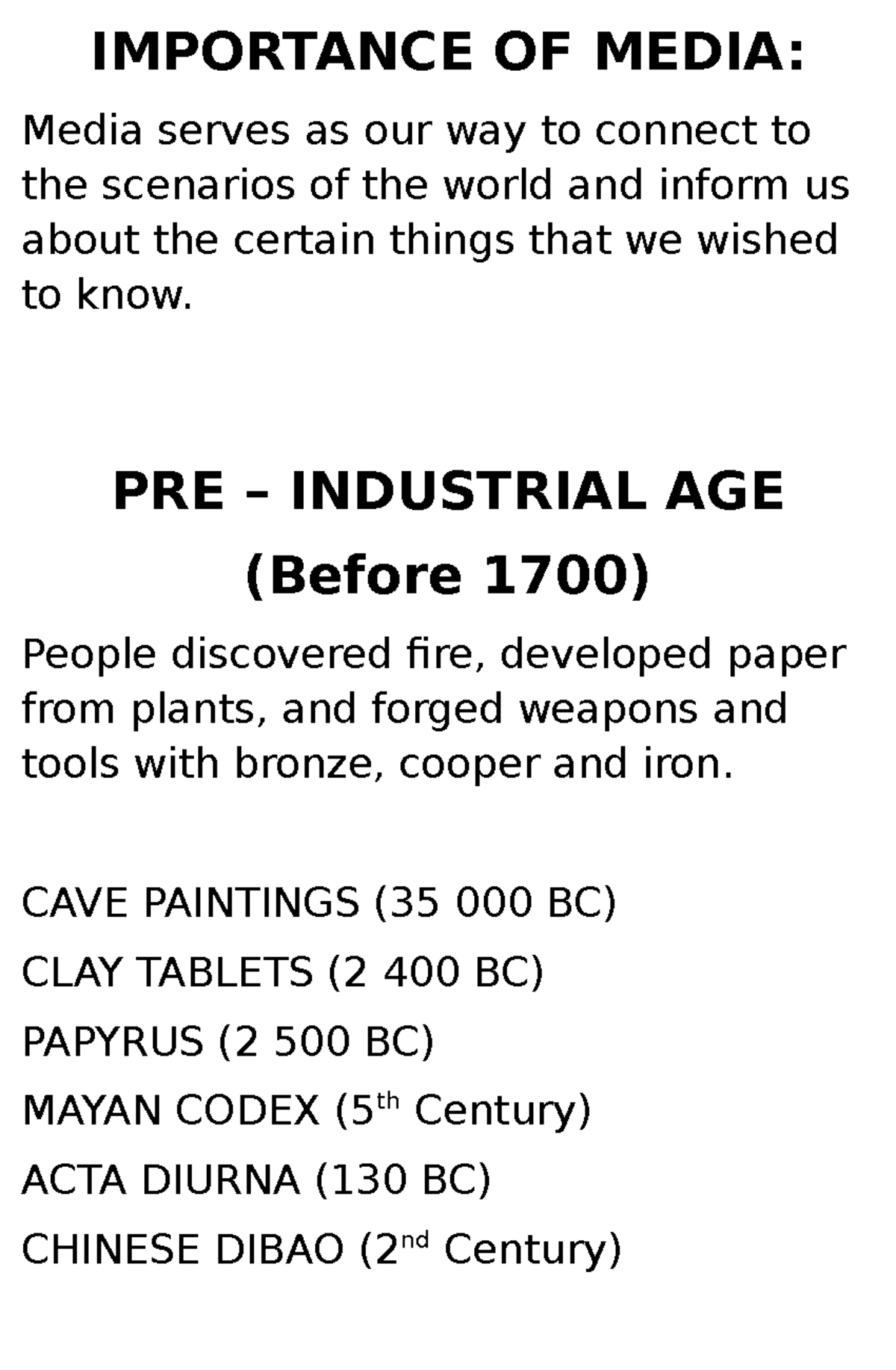 Importance-OF- Media - lecture notes - IMPORTANCE OF MEDIA: Media ...