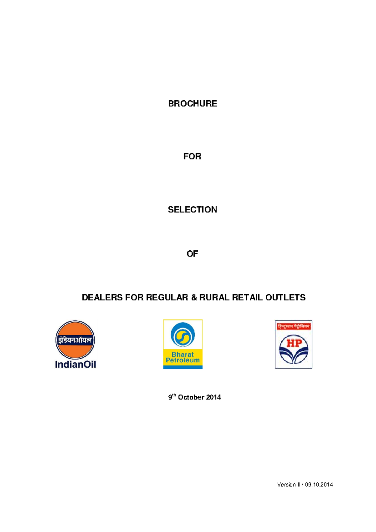 Brochure - BROCHURE FOR SELECTION OF DEALERS FOR REGULAR & RURAL RETAIL ...