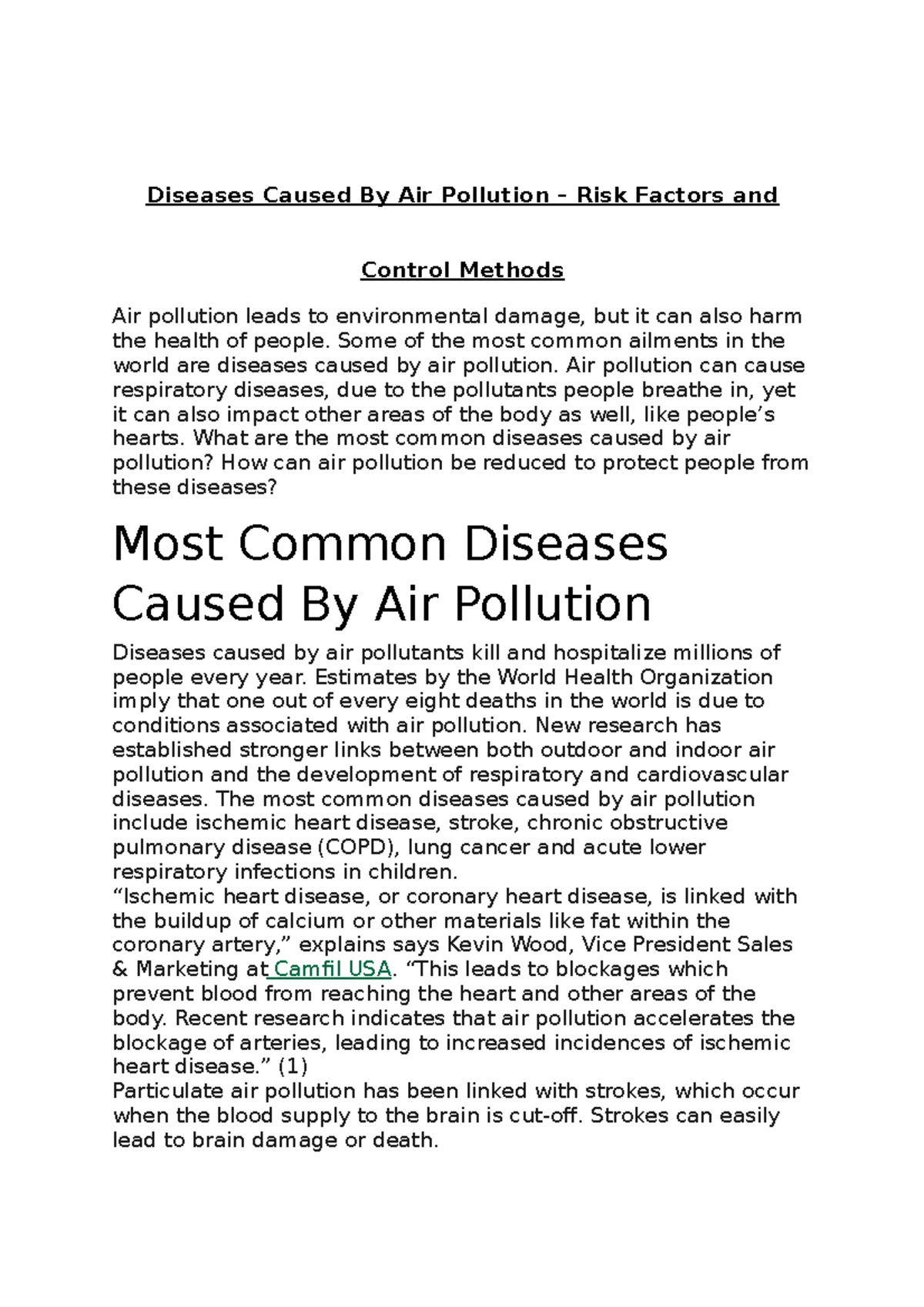 Diseases Caused By Air Pollution - Some of the most common ailments in ...