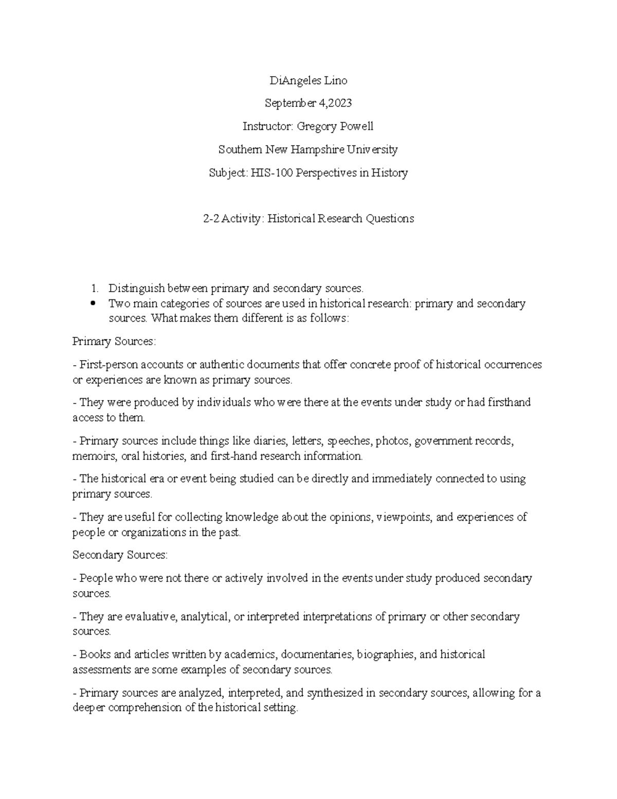 2-2 Activity Historical Research Questions - DiAngeles Lino September 4 ...