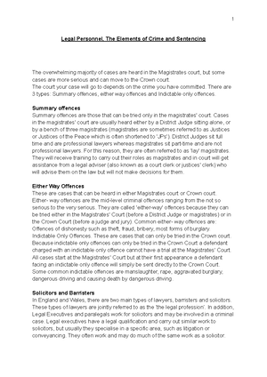 Unit 2 AB - BTEC applied law course work - The Process of Law Making ...