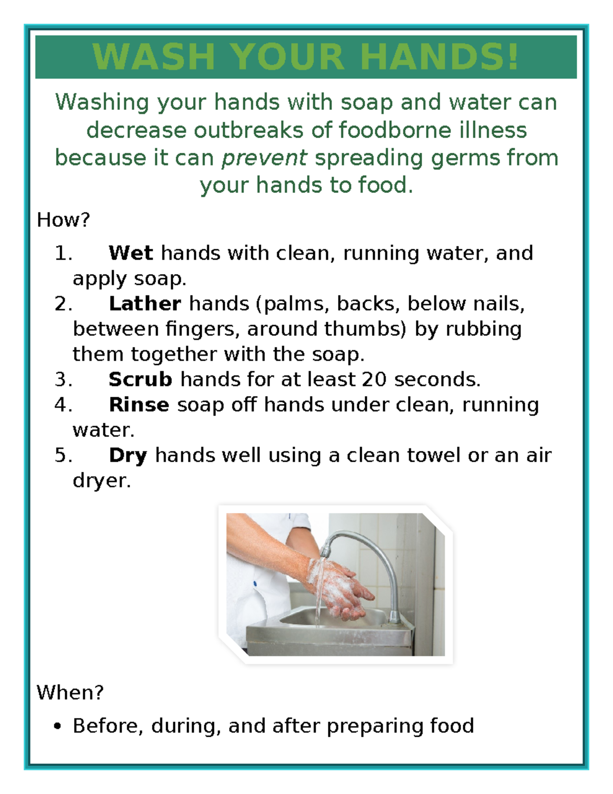 SC WD 1 Wash Hands Flyer Formatted - WASH YOUR HANDS! Washing your ...