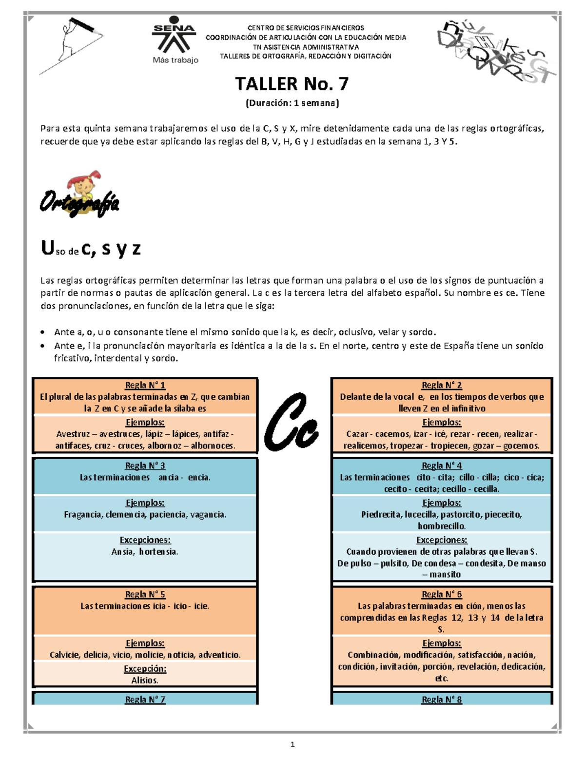 Taller No. 7 ( Semana 7) - COORDINACI”N DE ARTICULACI”N CON LA EDUCACI”N MEDIA TN ASISTENCIA ...