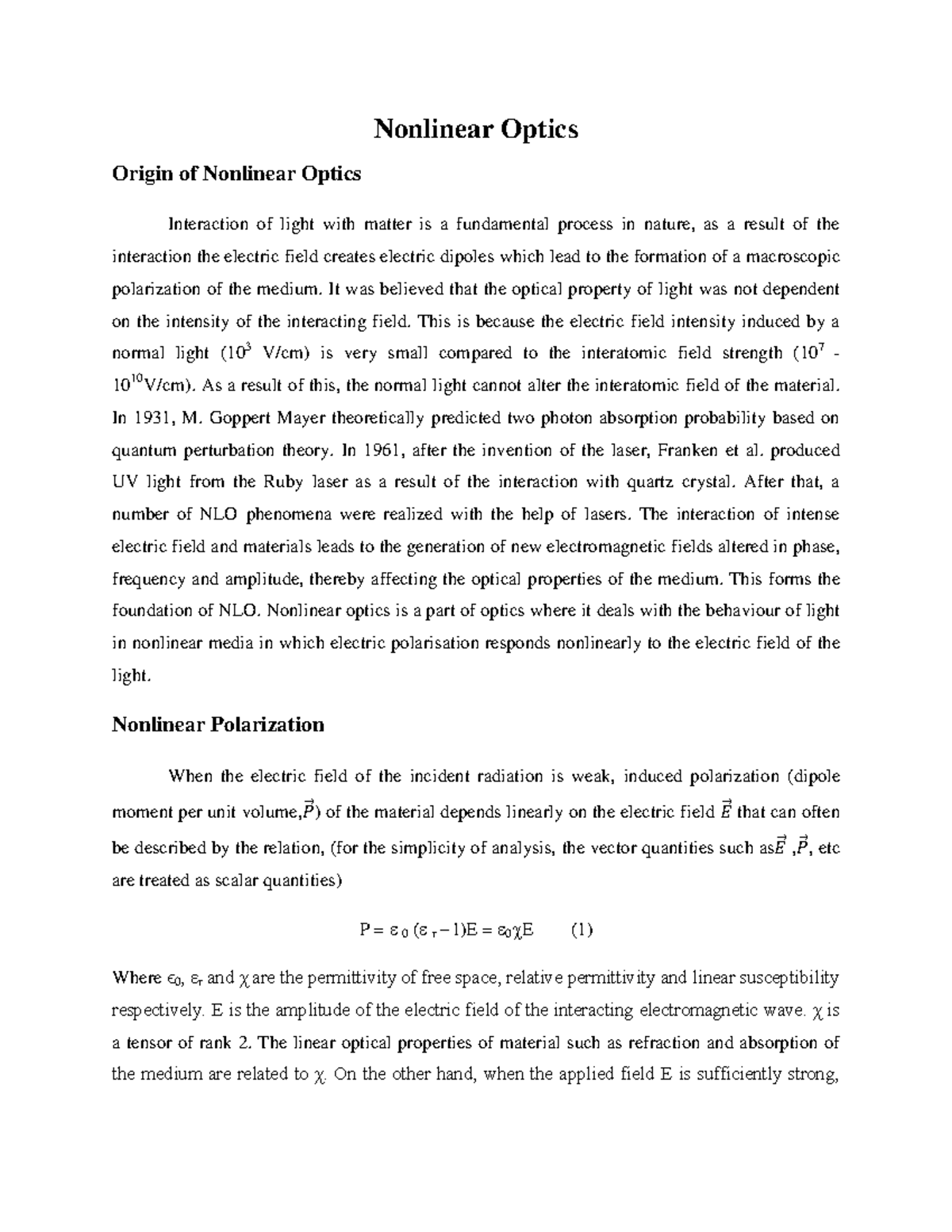 non linear optics: M.Sc and B.Sc Physics students - Nonlinear Optics ...