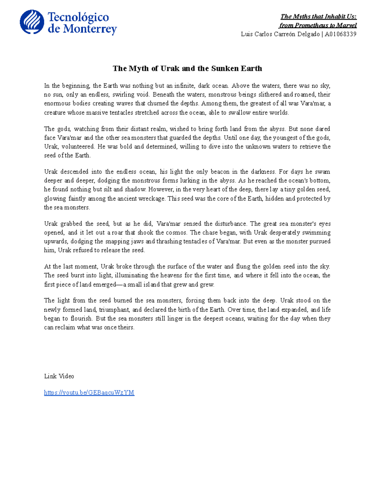 The Myth of Urak and the Sunken Earth - Above the waters, there was no ...