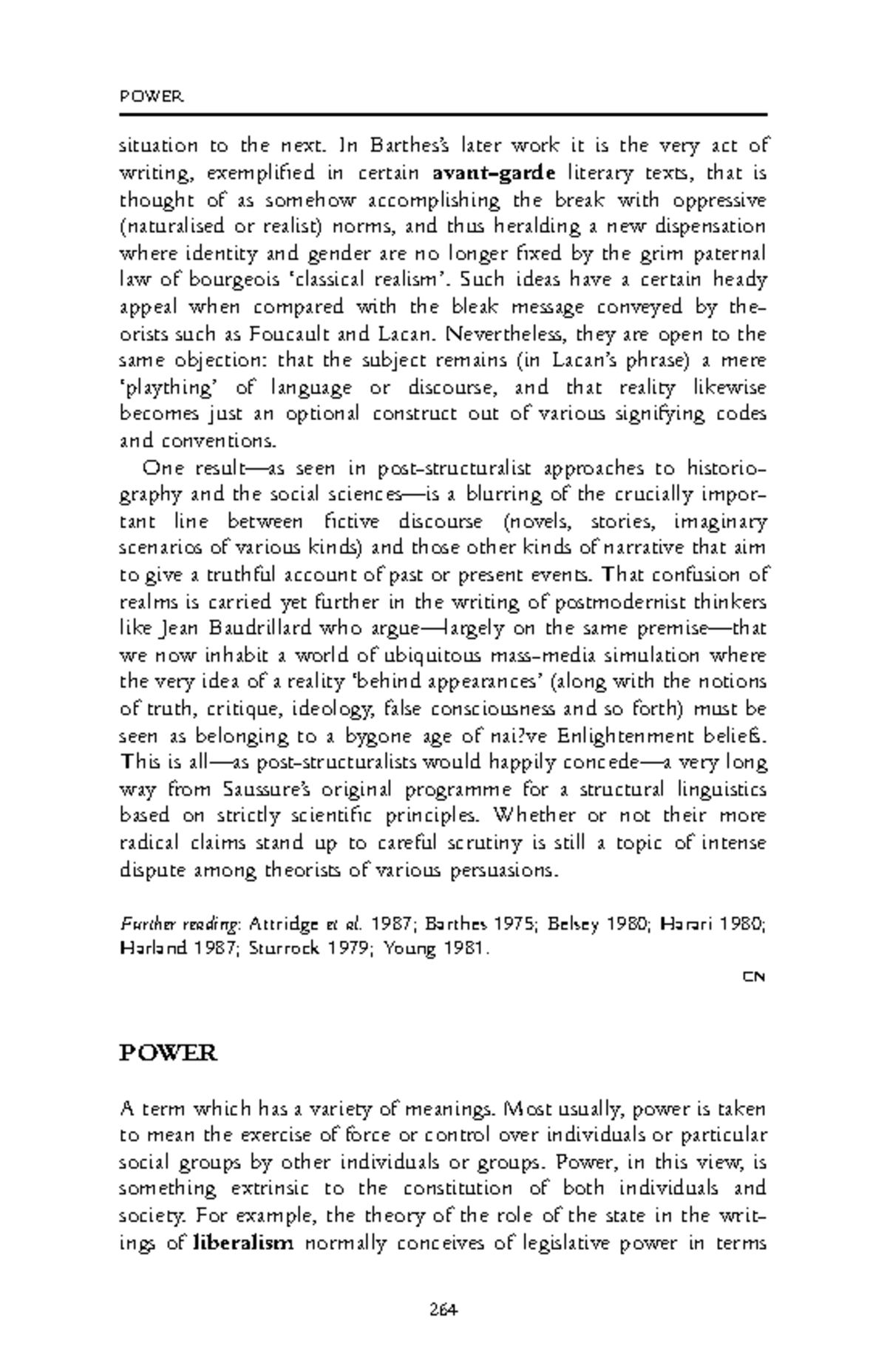 Andrew Edgar, Peter Sedgwick- power - situation to the next. In Barthes ...