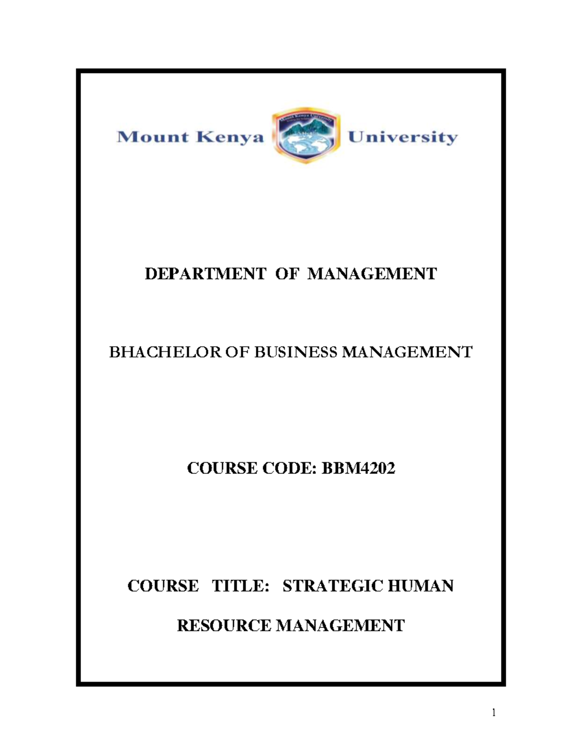 BBM4202 Strategic Human Resource Management - DEPARTMENT OF MANAGEMENT ...