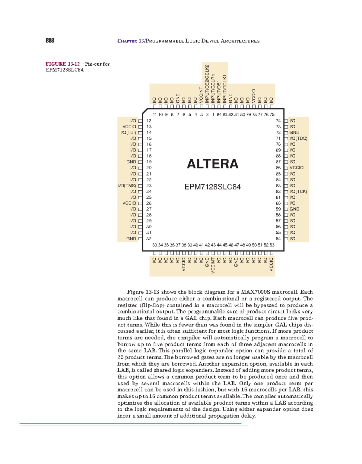 PROGRAMMABLE LOGIC DEVICE ARCHITECTURES - Figure 13-13 shows the block diagram for a MAX7000S ...