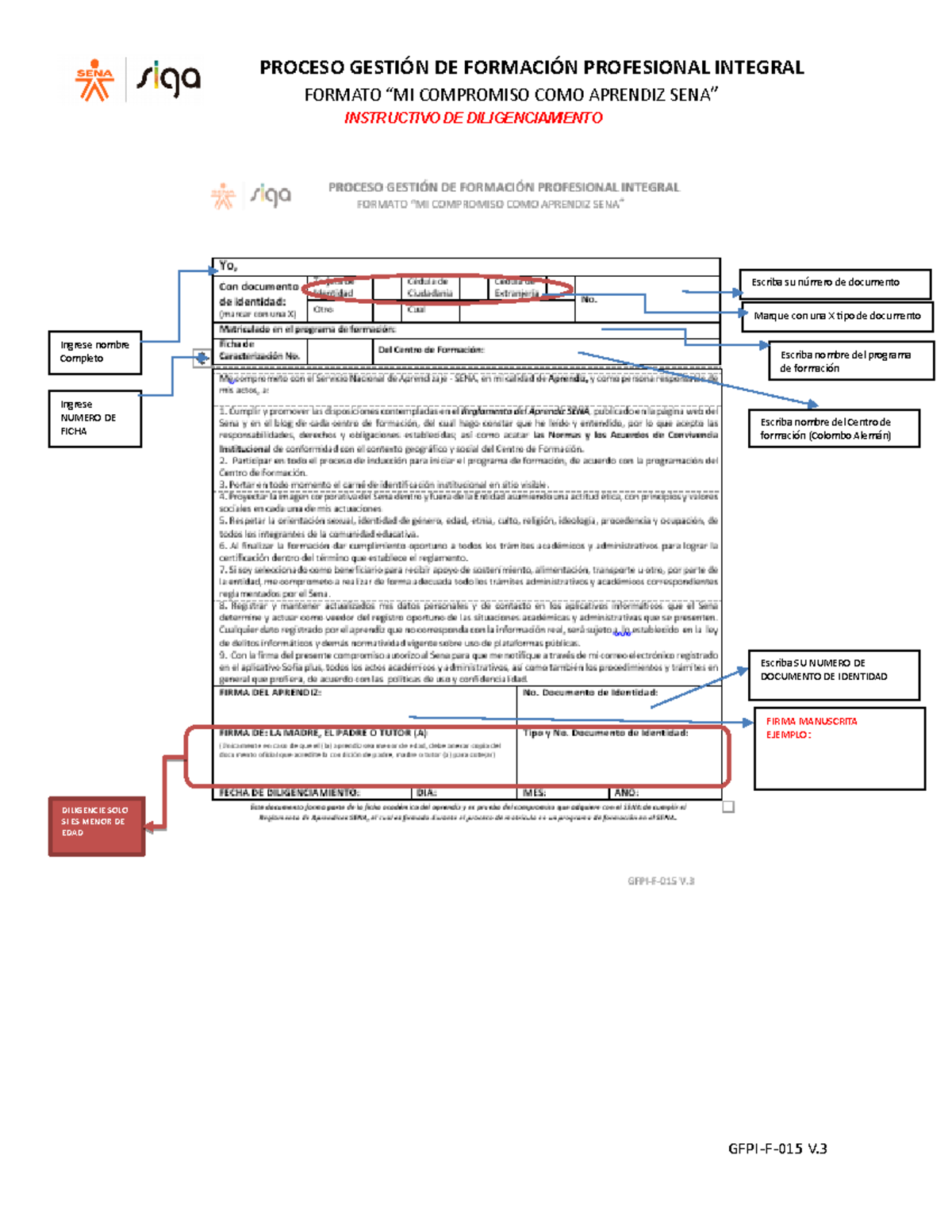 Formato Compromiso del Aprendiz ing - PROCESO GESTIÓN DE FORMACIÓN PROFESIONAL INTEGRAL FORMATO ...