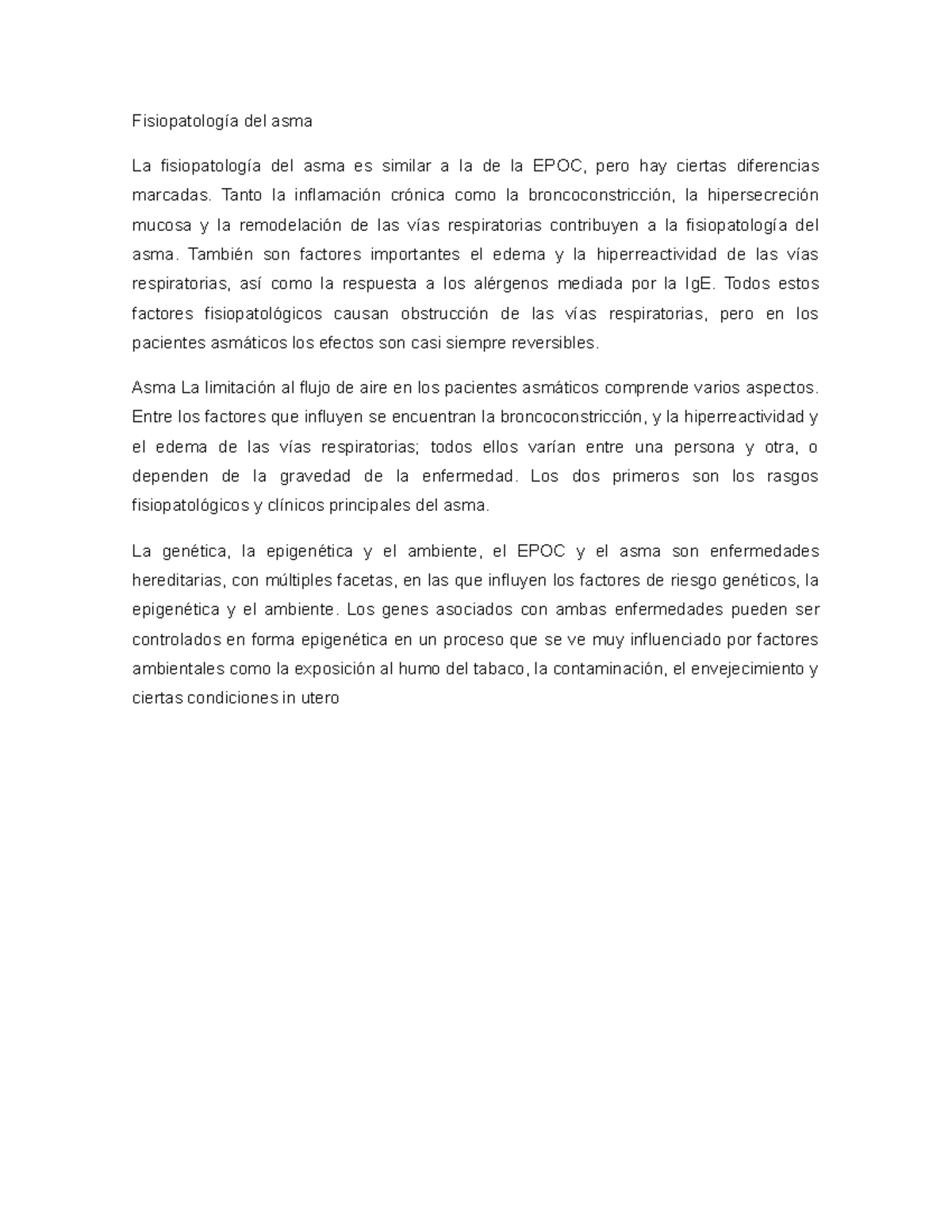 Fisiopatología del asma - Tanto la inflamación crónica como la ...