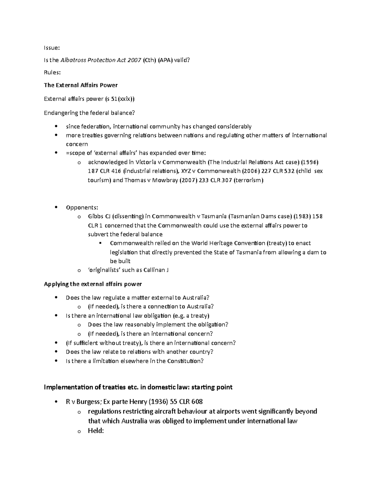 Rules 4 - Drafting response - Issue: Is the Albatross Protection Act ...